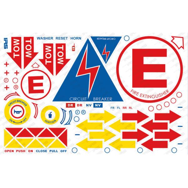 ◆IRS 競技車用 セーフティステッカー（反射タイプ）●メーカー：IRS（アイ・アール・エス）●品番：L306●サイズ：A4（200×305mm）・様々なカテゴリーの競技車に便利なマークを収めたＡ４サイズのセーフティステッカー。・耐久性に優...