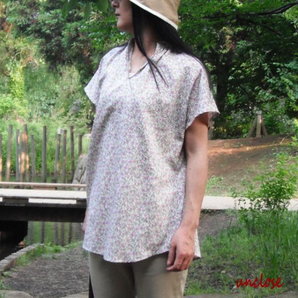 ゆったりシルエットのチュニックブラウスが簡単・お洒落に作れます。簡単手作りレシピで楽々ソーイング！[特徴]・袖付けなしの半袖チュニックだから、パーツ数が少なく簡単！・ふんわりドルマン袖だから腕が細く見えます。・お尻がスッポリ隠れるロング丈・...