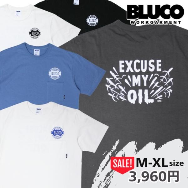 セール！！BLUCO ブルコプリント半袖Tシャツ153-22-010「OIL」オリジナル5.6oz天竺の胸ポケット付きTシャツ。胸ポケットに加え、襟リブには丈夫なバインダーネックを採用しています。秋田の老舗TATTO STUDIO "COT...