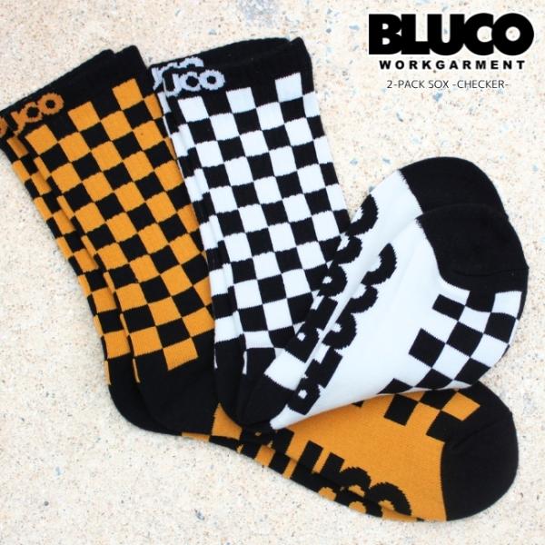 BLUCO ブルコ2026厚手のクルーソックス2足セット「CHECKER」≪返品・交換不可商品です≫<br>25cm-27cmのワンサイズ、ブルコのオリジナル2Pソックス！人気のチェッカー柄シリーズに新色「マスタード」が登場。厚...
