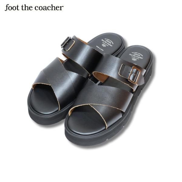detail:foot the coacher フットザコーチャーCROSS BELT SANDALS(GLOXI THICK SOLE)FTC2412019ベルトのみで構成されたシンプルなデザインのスライドサンダル。足先を包み込む前方のク...