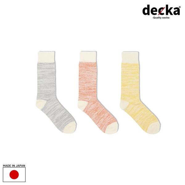 detail:DECKA デカM.A.P SOCKS PLAINOF-003異なる色の糸を組わせて編むことで杢調の配色を表現した。MADE IN JAPANmaterial:Cotton 88%Polyester 10%Polyuretha...