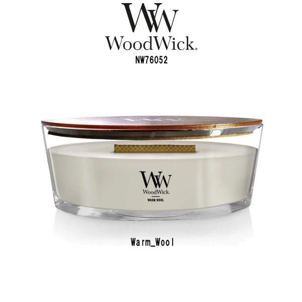 WoodWick(並行輸入品)Hearthwich Ellipse Candle Lだ円型の容器が特徴的なハースウィックエリプスキャンドルWarm Wool(ウォームウール)あたたかなメリノウールと繊細な花々の香りが、サンダルウッドとパチョ...