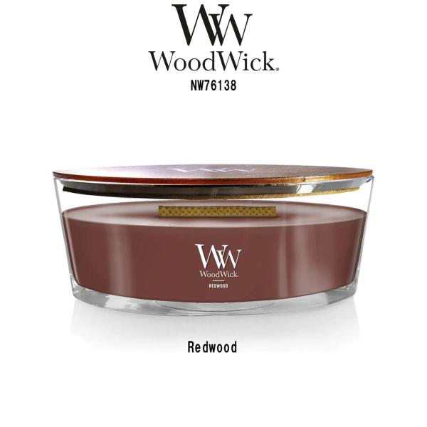 WoodWick(並行輸入品)Hearthwick Ellipse Candle Lだ円型の容器が特徴的なハースウィックエリプスキャンドルRedwood(レッドウッド)豊かなレッドウッド、クリーミーなサンダルウッド、そして優しいアンバーが織...