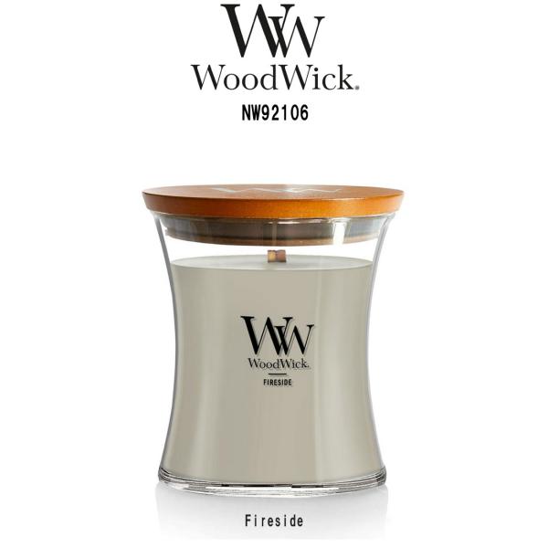 WoodWick(並行輸入品)Medium Hourglass candle砂時計をイメージした容器が特徴のアワーグラスキャンドルMFireside(ファイアサイド)アンバー、ベチバー、ムスクの豊かな香りのバランスで、暖炉の火を囲んで過ごす...