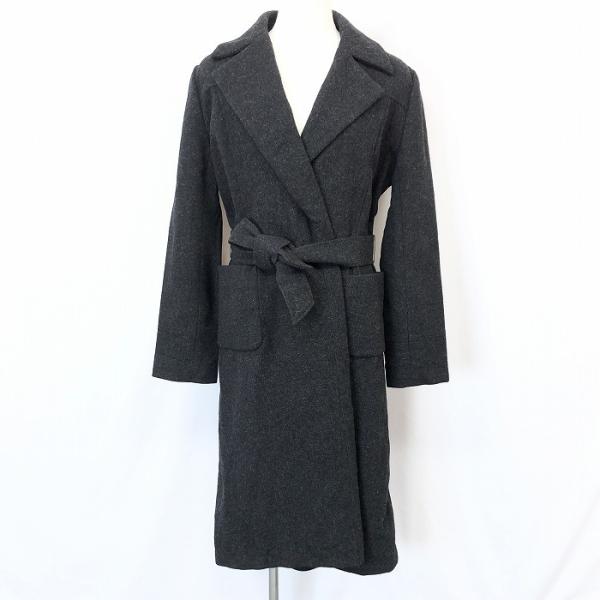 FITZER フィッツァ 38 レディース ガウンコート チェスターコート 裏地無し 長袖 日本製 ウール×ナイロンなど メランジ チャコールグレー