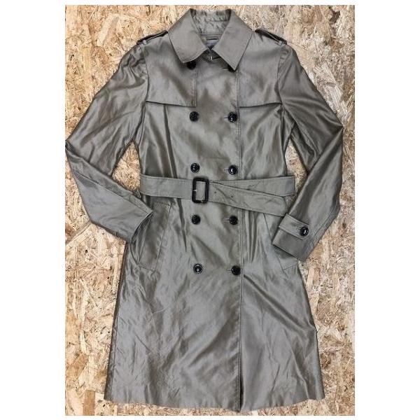Mirror Mirror on the wall ミラーミラー 肩幅約36cm レディース トレンチコート 若干薄手 ベルト付き 練りボタン 2ポケ 長袖 ベージュ