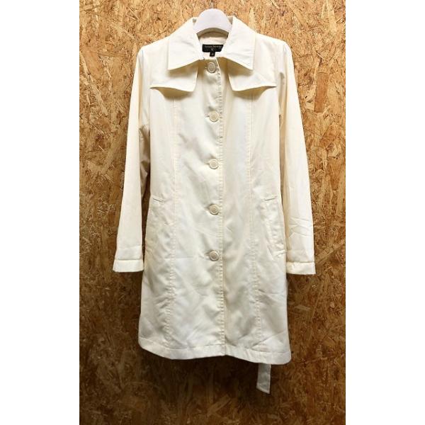 【訳アリ】 Rudolph Valentino ルドルフヴァレンチノ 9R レディース トレンチコート 総裏地 長袖 ポリエステル100% アイボリー 生成り色