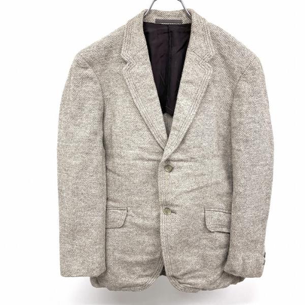 New Yorker Tailoring - - メンズ 起毛 テーラードジャケット 背抜き裏地 肩パッド入り サイドベンツ 2つボタン 長袖 - メランジ ベージュ