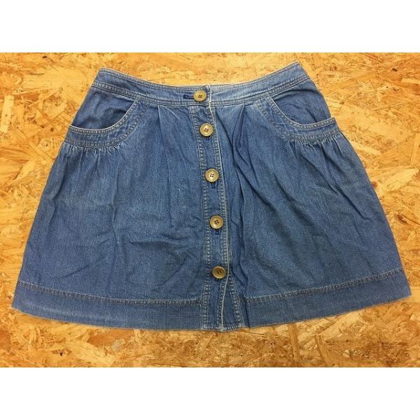 【日本製】 emit of energy Ray Beams レイビームス サイズ1 レディース デニム ミニスカート フロントボタン 大きめボタン 綿100% 青