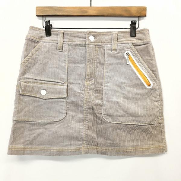 PLANET GOLF プラネットゴルフ L レディース 女性 コーデュロイベイカースカート 裏地無し ミニ 綿×ポリウレタン ライトグレーブラウン系