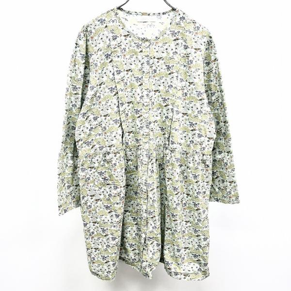 WACOAL MATERNITY ワコールマタニティ M-L(バスト86-101/腹囲78-110) レディース シャツチュニック 授乳スリット 授乳服 長袖 綿100% 緑系