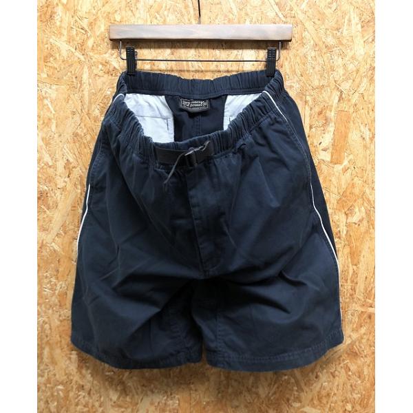 New concept of Broner - L メンズ ワイドショーツ ショートパンツ ハーフパンツ ウエストにゴムとベルト サイドライン 綿100% ネイビー 紺