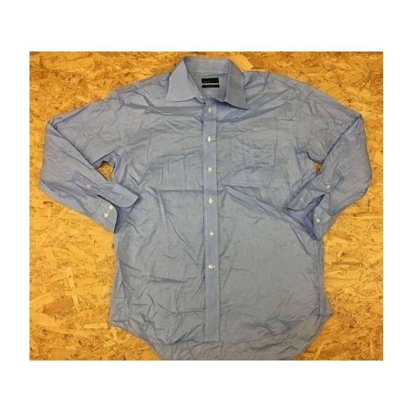 Ischia イスキア サイズ不明(肩幅48cm) メンズ ドレスシャツ 長袖 無地 胸ポケット付き レギュラーカラー 薄青 ライトブルー