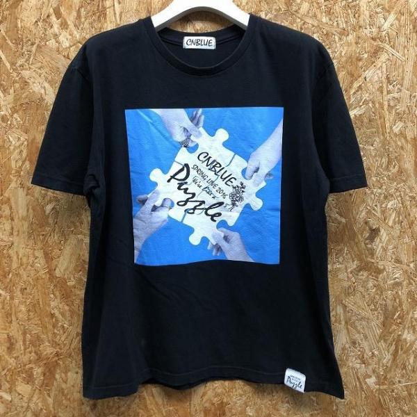 CNBLUE シーエヌブルー Lサイズ メンズ Tシャツ SPRING LIVE 2016 丸首 半袖 カットソー 綿100% ブラック×ブルー×ホワイト 黒×青×白