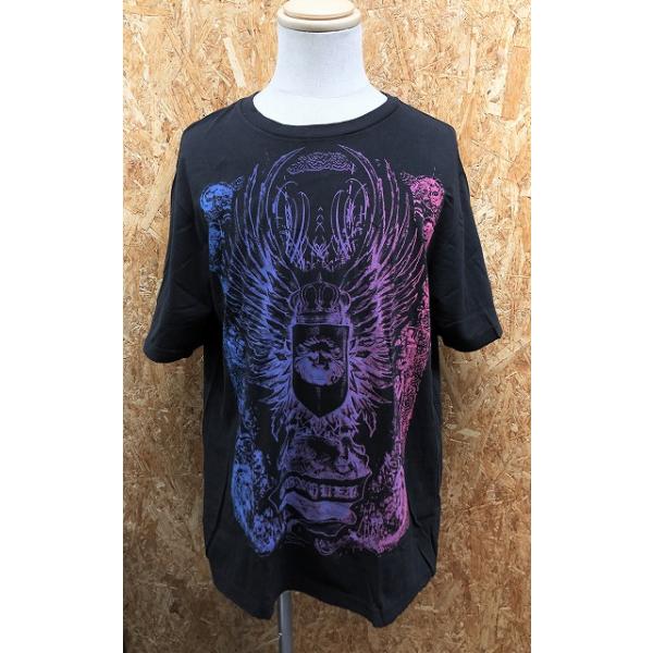 nobo NO BOUNDARIES - L メンズ インポート古着 デザインTシャツ ビッグプリント 丸首 クルーネック カットソー 半袖 綿100% ブラック 黒