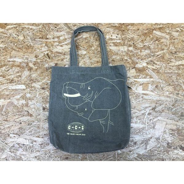 cram cream クラムクリーム エコバッグ トートバッグ 象のプリント 鞄 かばん カバン グレーベージュ