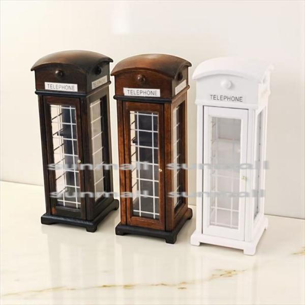 サイズ：高さ17cm × 幅6cm × 奥行き6cm重量（約）：300g※ 注: 本製品には多少の測定誤差がある場合がございますので、実際の商品を基準にしてください。素材／材質:木製商品説明：◎クラシックなデザインが魅力のミニチュア電話ボッ...