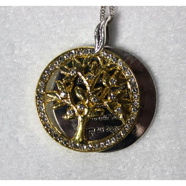 生命の樹をモチーフにした、別のタイプのネックレス／ペンダントです。もしよろしければ、TypeAもご覧になって下さい。なお、こちらは、ペンダントトップが二重構造になっていて、２枚目に書かれている言葉は、以下のものです。Family is li...