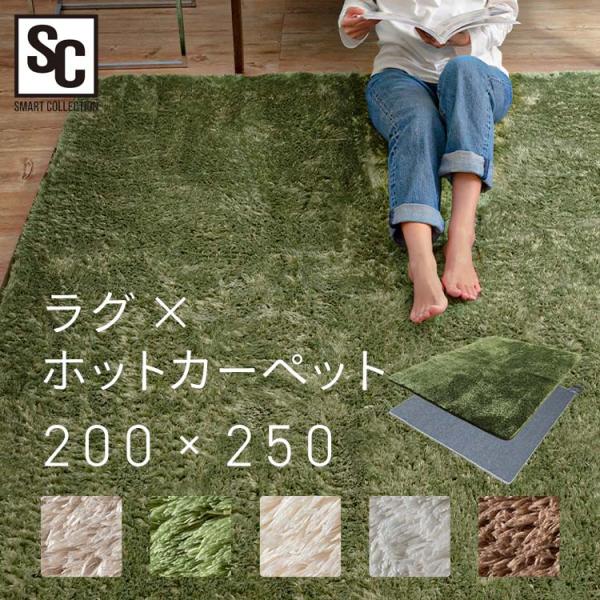 ダニ退治機能付き&amp;amp;amp;折り畳み収納ができる3畳のホットカーペットと、ふんわりなめらかなシャギーラグのセットです。［ホットカーペット］●商品サイズ（cm）：縦195cm×横235cm（3畳用）●消費電力：720W●表面材質...