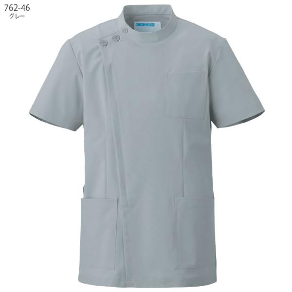 カゼン ジャケット ケーシー 男女兼用 医療 白衣 762-40〜48 半袖 ストレッチ KC 医務衣 KAZEN ドクター ナース 病院 制服 :m-kazen-762-40:ビズタイム ...