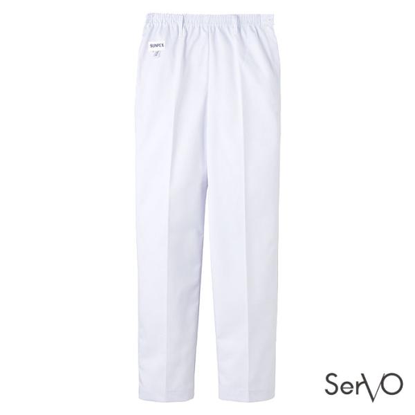 ■品名・品番：レディス総ゴム入りパンツ　FH1109■カラー：ホワイト■サイズ：SS　S　M　L　LL　3L　4L　5L　6L■素材：ポリエステル65％+綿35%／ツイル■機能・特長：制電　抗菌(フレッシュエリア)　ノータック　総ゴム入　右...