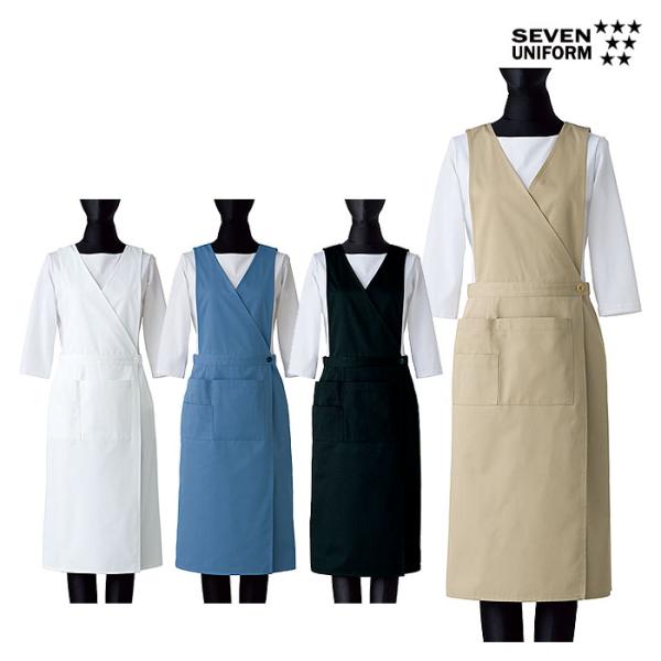 ■品名・品番：エプロンドレス（女性用／レディス）CS2347■カラー：0.ホワイト(※2023年廃色)　1.サックス(※2023年廃色)　7.ベージュ　9.ブラック■サイズ：M　L　LL■素材：ナノツイル ポリエステル65% 綿35%■機能...