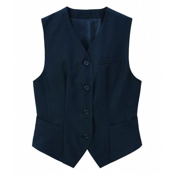 (株)サンペックス 制服 作業服サイズ： 7号〜15号色：ブラック素材：トロマット　ポリエステル100％仕様：左胸・両腰ポケット立ち姿がエレガントにキマる！お店の雰囲気がキリリと引き締まるレディスブラックベスト。厚手でしなやかなトロマット素材。