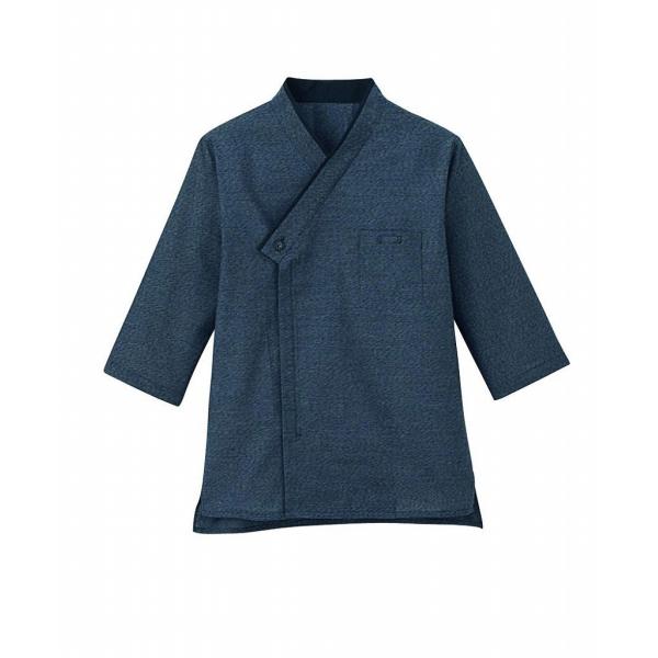 サンペックス 厨房用衣料サイズ：SS〜4L色：エンジ、 ブラック素材：絣　ポリエステル90％綿10％仕様：左胸ポケット　ネームループ　七分袖すっきりした装いでも、日本らしさはしっかり伝わる。おもてなしの心だって表現できる。凛とした表情で、さ...