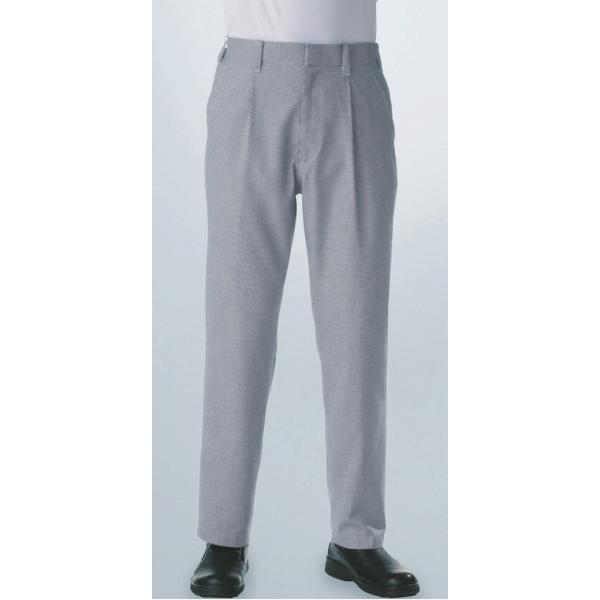 アプロンワールド 厨房用衣料830-91サイズ：SS〜5L色：千鳥格子素材：ポリエステル65％綿35％脇ゴム　ワンタック　両脇・後ろポケット付