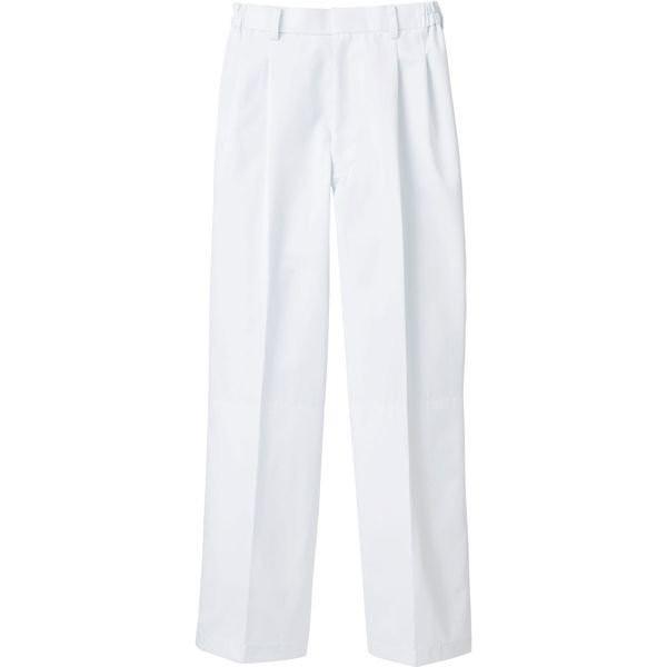 ■使用素材：制電双糸ツイル ポリエステル65％・綿35％ （インナー部分:ポリエステル100％）■素材特徴：抗菌加工（O157対応） 制電素材■形状特徴：ツータック 両脇ゴム（両脇にさりげなくゴムシャーリング入り。サイズアジャストします） ...