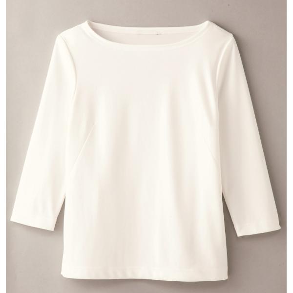 メーカー：ハネクトーン早川品番：WP314商品名：七分袖ボートネックT　ソアロンシルキースムース性別：レディース季節：オールシーズン素材：トリアセテート50%ポリエステル50%洗濯機OK　ストレッチ　吸汗速乾美しいドレープを描く落ち感のある...