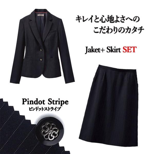 ★ストレッチ・防汚・ホームクリーニングを持つ多機能性！★トレンドのダークネイビーに豊かな表現力を与える生地、ピンドットストライプ★黒に近いネイビーにピンドットストライプが走り、洗練されたマニッシュを完成★身のこなしまですっきりしなやかに見せ...