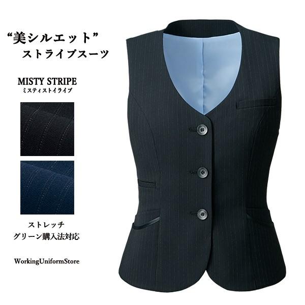 ★ポケット口にはサテンのライン★クールなストライプに優しい女性らしさを薫らせる、美しいシルエットとカッティング★ジャケット同様、両腰ダブルポケット付き★スマホルダーR2付きチェンジポケット素材：ミスティ・ストライプ・・・シルエット・発色が美...