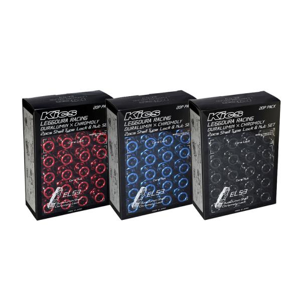 ◇商品詳細【品　番：EL53-11#】LEGGDURA RACING Shell Type Lock &amp; Nut Set (EL53)サイズ：M12×P1.5取付座：60°テーパー２面幅：19HEXシェルカラー：レッド/ブルー/ブラ...