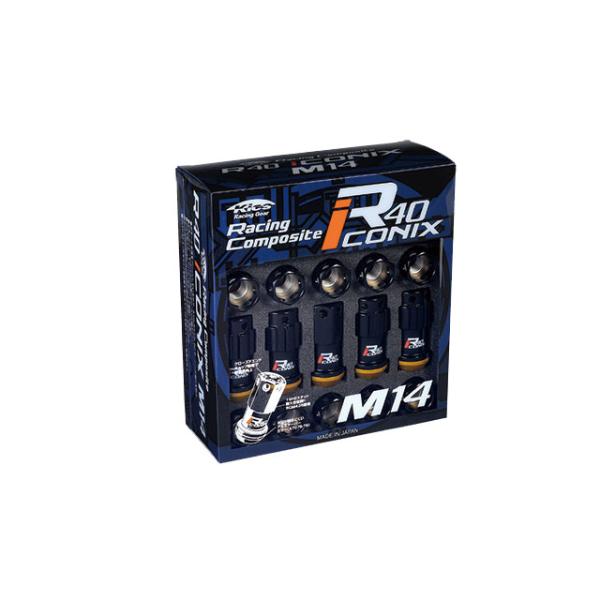 ◇商品詳細【品　番：RI-15KA】Racing Composite R40 iCONIXサイズ：M14×P1.25取付座：60°テーパー２面幅：19HEXナットカラー：ブラックキャップカラー：なし入り数：20pcs (16pcs+4Loc...