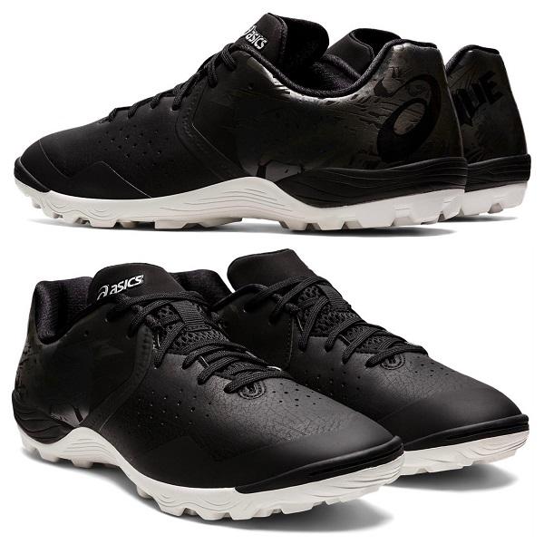 【種別】フットサルシューズ(アウトドア)【メーカー名】アシックス(asics)【カラー】ブラック×ブラック【アッパー】人工皮革、合成樹脂【アウトソール】ゴム底【特徴】素足感覚を追求したTOQUEシリーズのターフコート用7thモデル・前足部に...