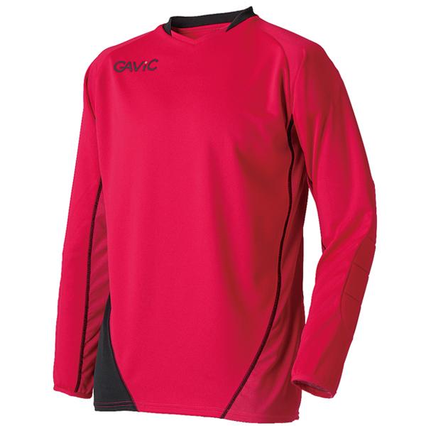【種別】キーパーシャツ【メーカー名】ガビック(GAVIC)【カラー】レッド×ブラック(REDBLK)【素材】ポリエステル100%【特徴】・肘パッド付のキーパーシャツ・吸汗速乾、UVカット
