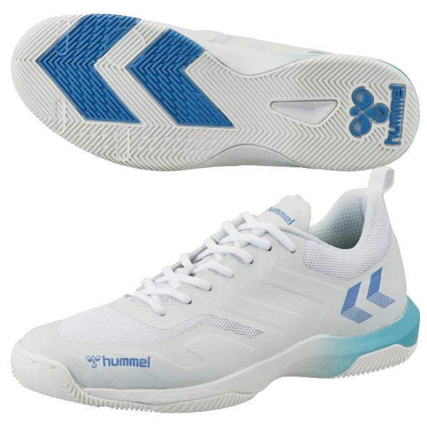 【種別】ハンドボールシューズ【メーカー名】ヒュンメル(hummel)【カラー】ホワイト×ライトブルー(1067)【アッパー】合成繊維【ミッドソール】合成樹脂【アウトソール】ゴム底【特徴】・軽量性に特化したハンドボールシューズの軽量・スピード...
