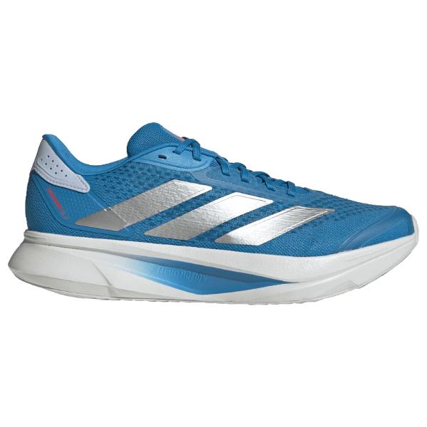 【種別】ランニングシューズ【メーカー名】アディダス(adidas)【カラー】ソーラーブルー×シルバーメタリック【素材】合成繊維・合成樹脂・人工皮革（合成皮革）【特徴】・短距離から中距離のトレーニングに適した軽量ランニングシューズ。・通気性に...