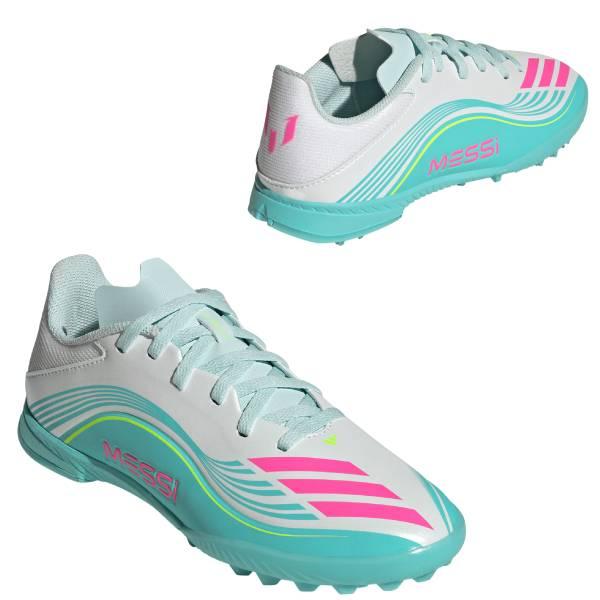 リオネル・メッシ選手シグネチャーモデル。サポート力とクッション性を備えたファイバースキンアッパーを採用。通気性と軽量性を備えたシュータンを使用。