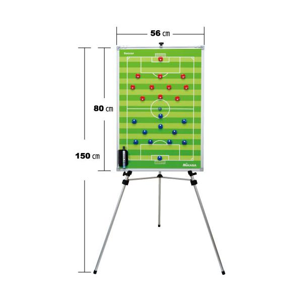 【種別】サッカー用タクティクスボード【メーカー名】ミカサ(mikasa)【サイズ】ボード:横56×縦80cm、三脚にボードを縦にセットした場合:高さ150cm重量3.8kg(三脚込)【特徴】・迫力のある大きさで、機能性を最大限に引き出した特...