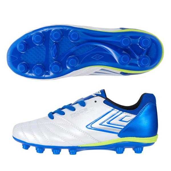 【種別】ジュニア用サッカースパイク【メーカー名】アンブロ(umbro)【割引率】20%OFF【カラー】ホワイト×ブルー【アッパー】合成皮革【アウトソール】合成底【特徴】アクセレイターシリーズのジュニア用ステップアップモデル・アッパーには耐久...