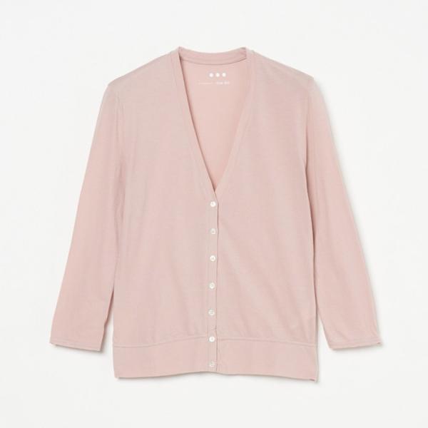 ブランド :three dots（スリードッツ）商品名 : ジャージー コレット クロップドカーディガン商品番号 : KD7003Yカラー：soft mauveサイズ : S / M素材 : 綿100%原産国：日本製