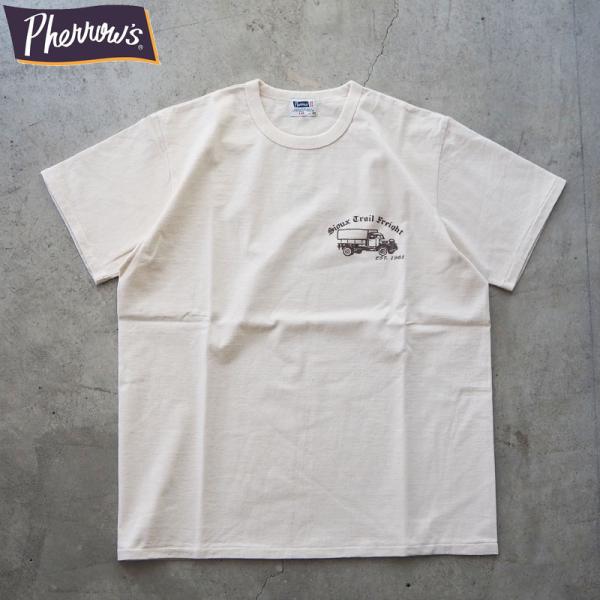 ブランドPHERROW'S フェローズ商品名Sioux Tシャツ素材綿100%生産国JAPAN製品説明新たに加わった14/-天竺仕様の国産オリジナル丸胴ボディPMTを採用したプリントTシャツ。定番のPTシリーズよりやや大きいボックス型のシル...