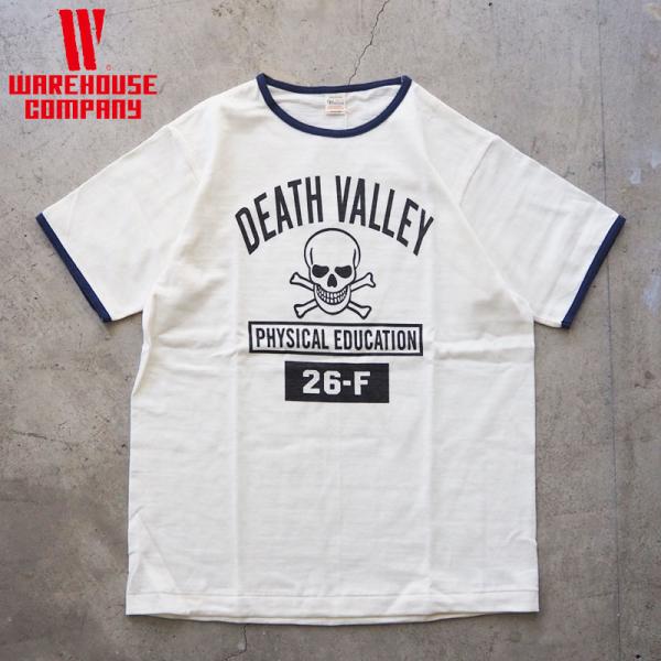ブランドWAREHOUSE &amp; CO. ウエアハウス商品名Tシャツ DEATH VALLEY製品説明「吊り編み機より希少」といわれる旧式のローゲージ編み機で編まれたウエアハウスの定番ボディです。12番のムラ糸で独特の陰影が出るように...