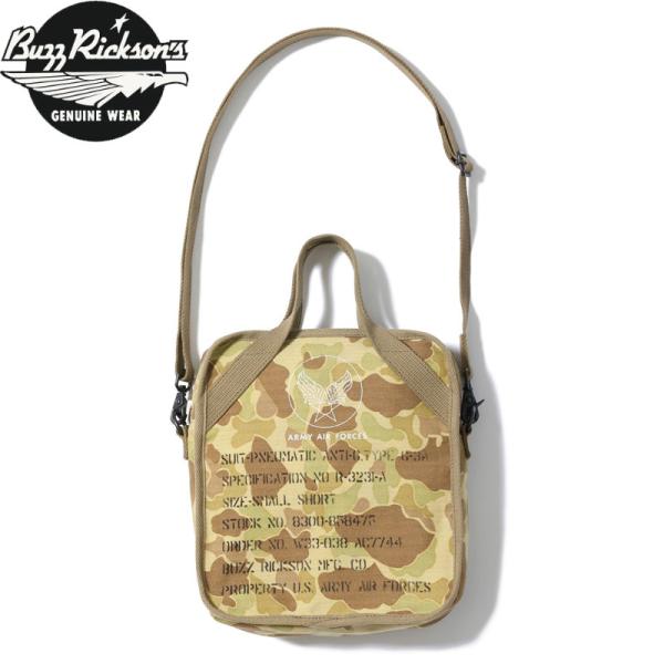 ブランドBUZZ RICKSON'S バズリクソンズ商品名SUIT-PNEUMATIC ANTI-G, TYPE G-3A FROG SKIN CAMOUFLAGE BAG素材コットン　皮革部分 馬革素材日本製製品説明第二次大戦中に開発され...