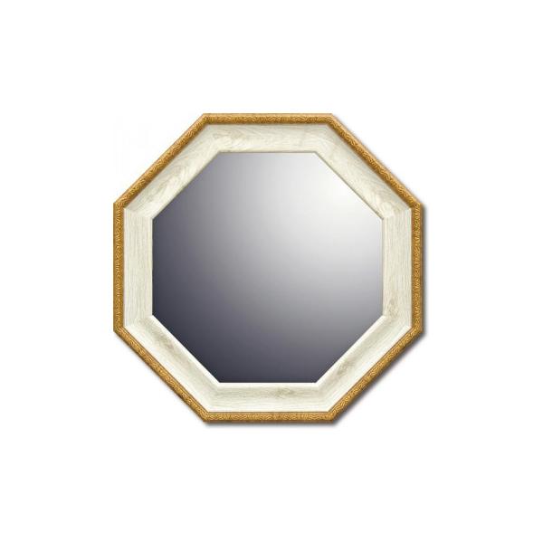 ナチュラルテイストのフレームで彩られた八角形のミラーです。