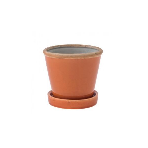 釉薬の美しい光沢に加え、表面に施された貫入から個性を感じるグロッシーポット。