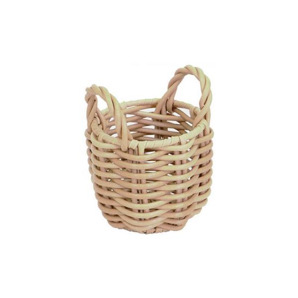 持ち手付きのバスケットです。プランターカバーとしてはもちろん、小物入れとして雑貨を収納したり、造花やドライフラワーなどのお花を入れてフラワーアレンジメントにも◎